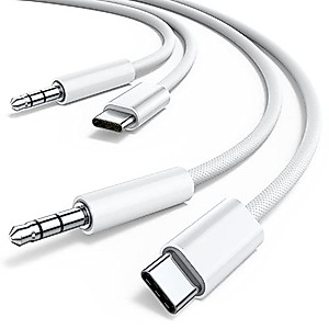 USB C to 3.5mm Audio Aux Jack Cable (3.3ft 2-Pack), USB Type C to 3.5mm Headphone Stereo Cord Car Compatible with Samsung Galaxy S23+ S22 S21 S20 Ultra Note 20 10 Plus, iPad Pro 2018, Pixel 2 3 4 XL