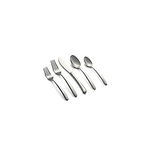Cambridge Silversmiths Jude Mirror 45 Piece Flatware Set, Service for Eight, silver