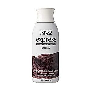 Kiss Express Semi-Permanent Hair Color 100mL (3.5 US fl.oz) (1 Count, Black)