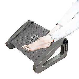 Ergonomic Foot Rest Under Desk with Massage Surface Adjustable Footrest with 6-Level Height Foot Stool Foot Rest for Home/Office Footrest Under Desk at Work Footstool Feet Rest Stool Under Desk