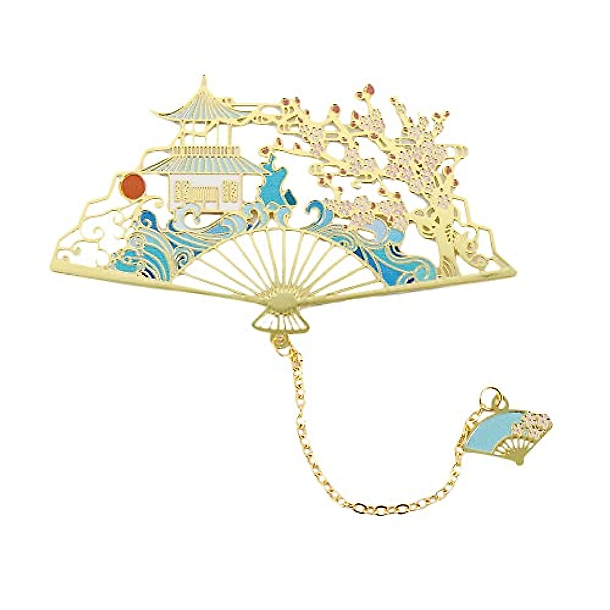 Retro Metal Bookmark, Unique Carved Pendant Charm Book Marker for Book Lovers Metal Pagination Mark Student Gift Book Clip(E)