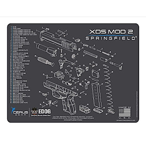 EDOG Range Warrior 27 Pc Gun Cleaning Kit - Compatible with Springfield Armory XD Mod 2 - Schematic (Exploded View) Mat, Range Warrior Universal .22 9mm - .45 Kit & Tac Book Accessories Set