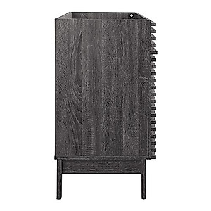 Modway Render 47" Plastic and Wood Bathroom Vanity Cabinet in Charcoal