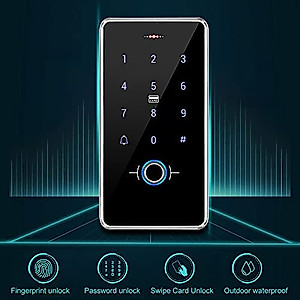 JIAN BOLAND Fingerprint Access Control Keypad, Door Access Control Keypad Wiegand 26 PIN Code RFID Keypad with 5pcs IC Key Fobs Backlight Waterproof IP67