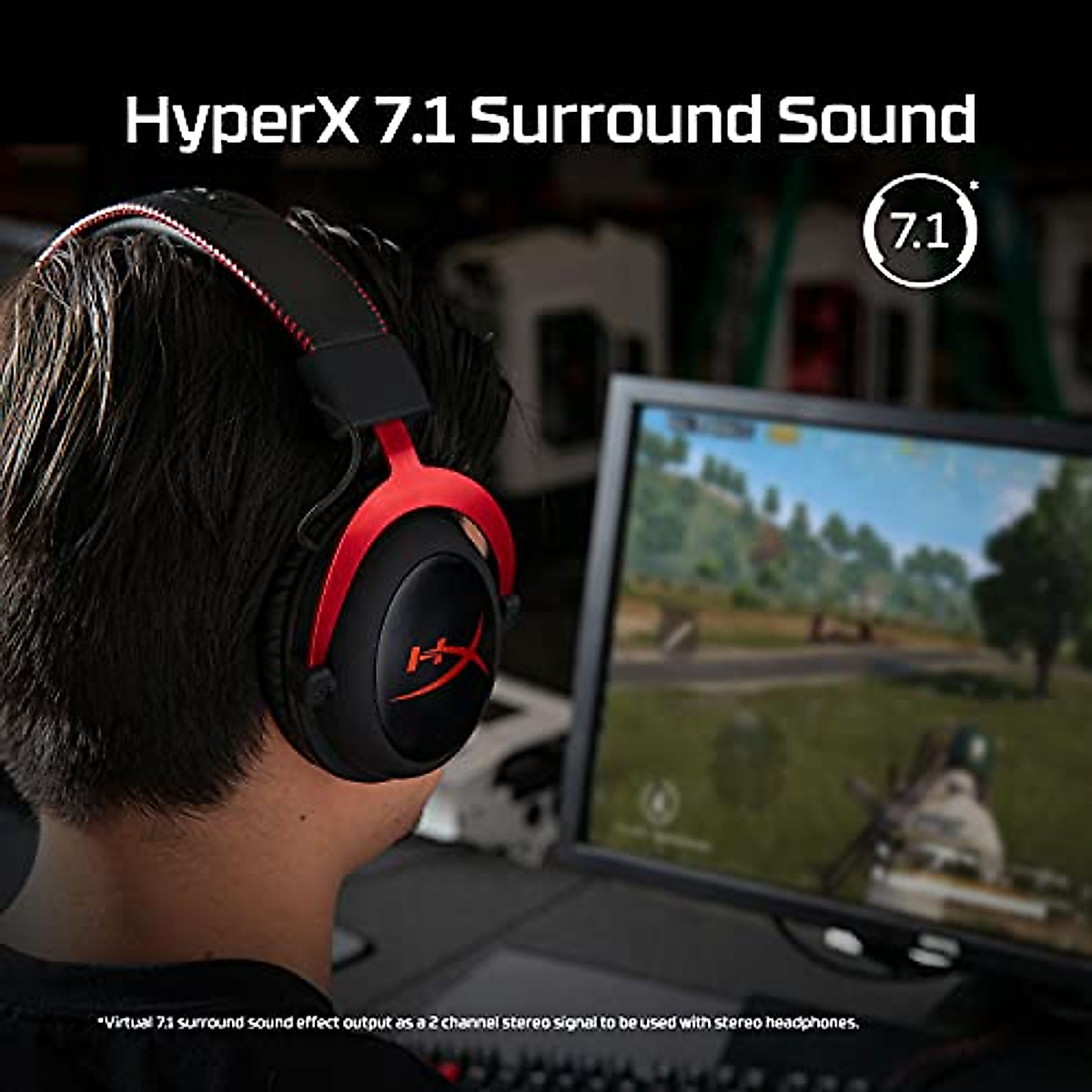 HyperX Cloud II - Gaming Headset, 7.1 Surround Sound, Memory Foam Ear Pads, Durable Aluminum Frame, Detachable Microphone, Works with PC, PS5, PS4, Xbox Series X|S, Xbox One – Red