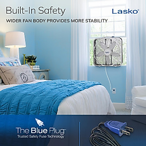 Lasko 20″ Weather-Shield Performance Box Fan-Features Innovative Wind Ring System for Up to 30% More Air, 20 Inch, 3720