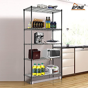 EFINE 2-Pack 5-Shelf Shelving Unit with Shelf Liners Set of 5, Adjustable Storage Rack, Steel Wire Shelves, Shelving Units and Storage for Kitchen and Garage (35.5W X 15.8D X 71H)