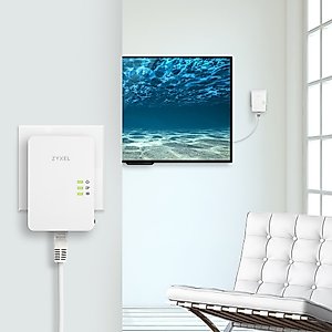 Zyxel AV1300 Powerline Ethernet Adapter Starter Kit | Plug & Play | MIMO | HomePlug AV2 | GbE | Faster than AV1000 and AV1200 | Ideal for Smart TVs, On-Line Games, 4K Streaming | PLA5405V2KIT