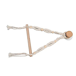Vintage Rope Towel Holder No Punching Wall Mounted Wide Application Space Saving Eco Friendly with Wooden Rod for Bathroom Kitchen