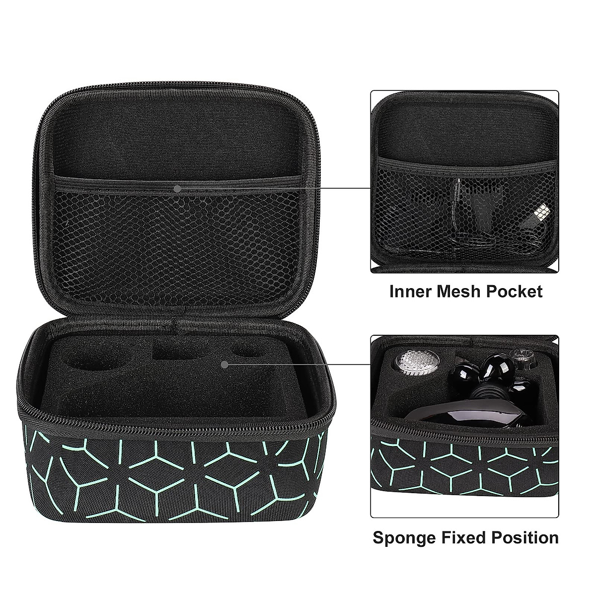 Kibiy Hard Travel Case Compatible MS-672 5-in-1 Grooming Electric Head Hair Shaver- Balder Head Shavers, Men's Electric Trimmer Shaver -Black