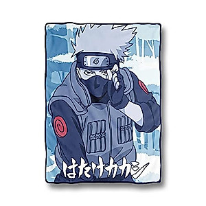 JUST FUNKY Naruto Shippuden 45" x 60" Fleece Blanket | Featuring Kakashi Hatake | Bedding | Throw | Home Décor | Sofa and Bed Blanket | Officially Licensed