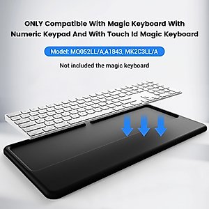 MEKASS Keyboard Wrist Rest Relieves Wrist Pain for Office and Typing, Compatible with Wireless Magic Keyboard 2 with Numeric Keypad and Magic Keyboard with Touch ID (MQ052LL/A, MK2C3LL/A)