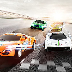 Slot Car Race Track Set Electric Powered Super Loop Speedway with Four Cars for Kids with Sounds and Light Dual Racing Adult-Slot Car Set