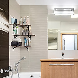 LIANTRAL Corner Floating Shelves, Set of 4 Wall Shelves, Wood Display Storage Shelves for Wall Decor, Bathroom, Kitchen, Bedroom, Living Room, Office