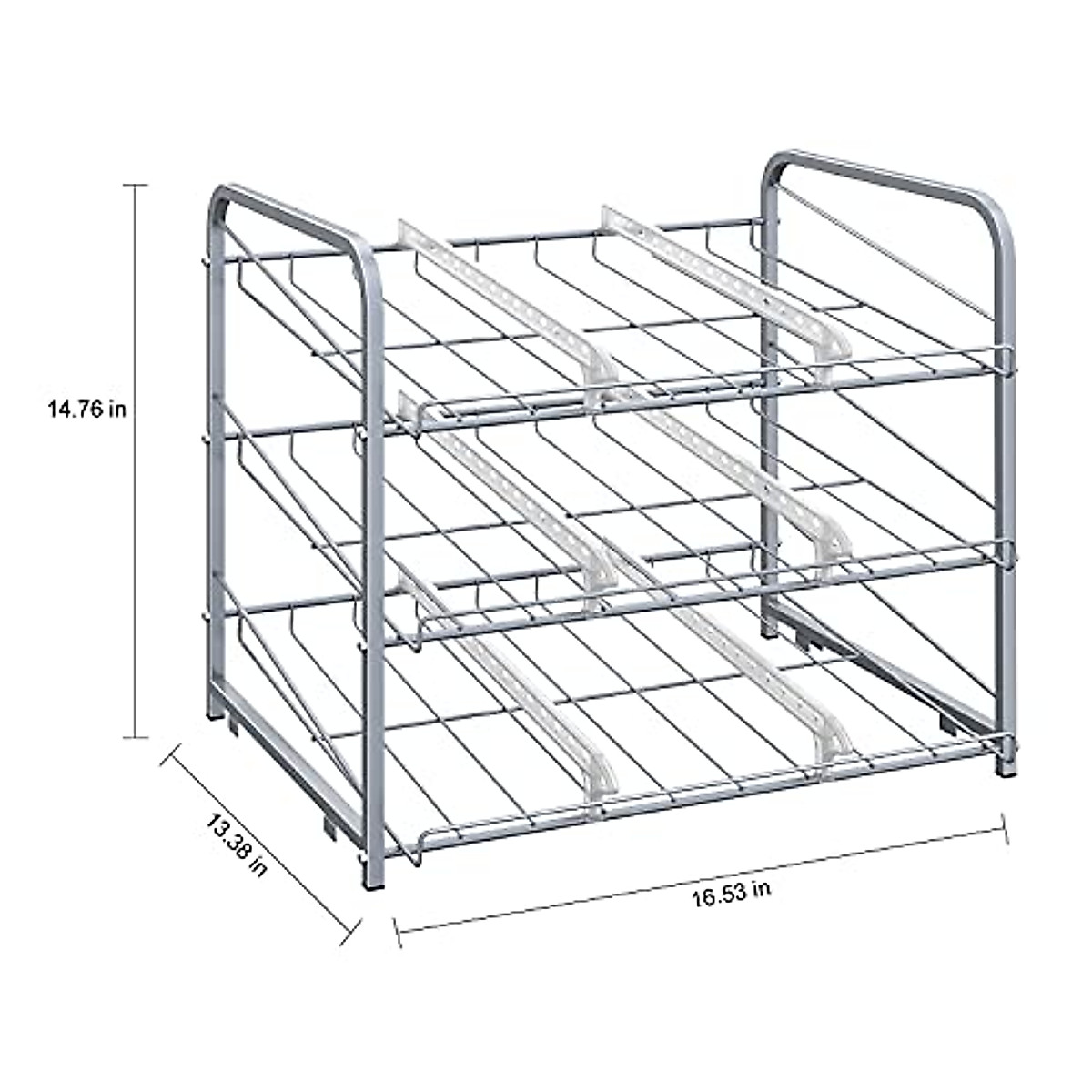 Vrisa 2 Pack Can Organizer for Pantry Stackable Can Storage Dispenser Holds Up to 72 Cans Can Holders for Kitchen Pantry Cabinet Silver