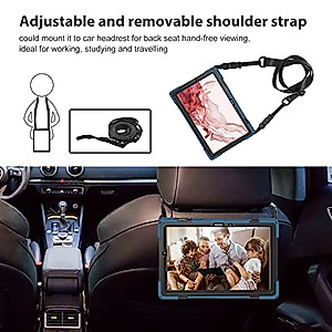 ProCase Galaxy Tab S8 2022 / Tab S7 2020 11 Inch Case (SM-X700/706/T870/T875) with S Pen Holder, Rugged Heavy Duty Shockproof Rotating Kickstand Protective Cover for Galaxy Tab S8 S7 11" -Moroccoblue