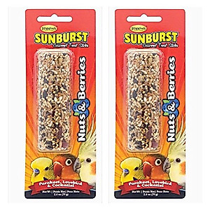 Higgins 2 Pack Nuts & Berries Sunburst Gourmet Bird Treat Sticks For Parakeets, Lovebirds & Cockatiels
