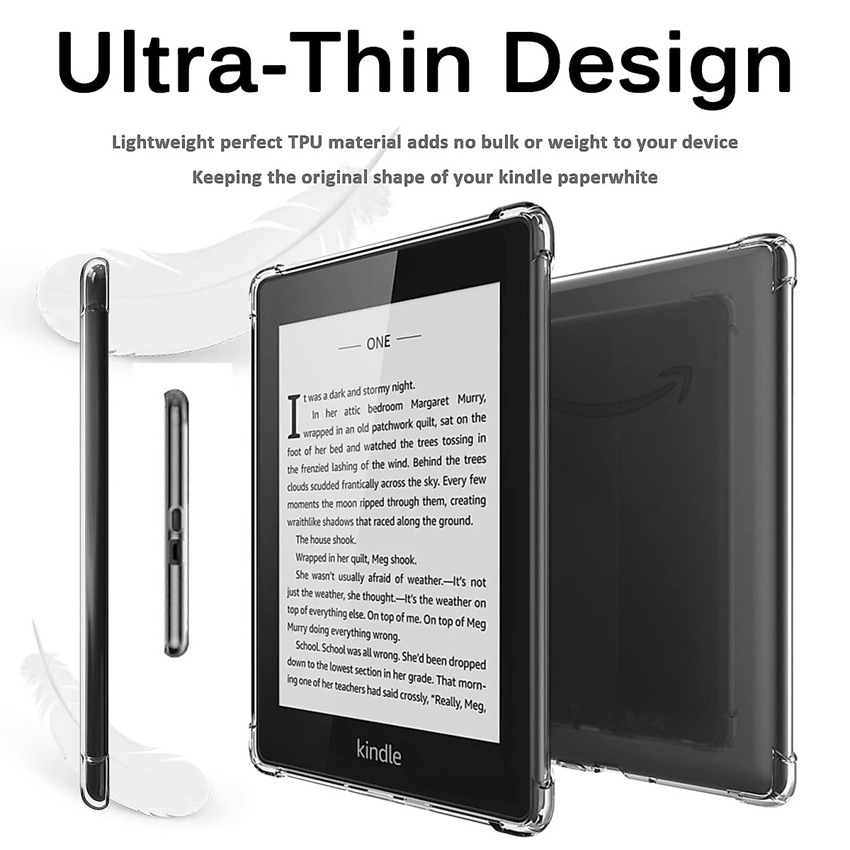 Miimall Compatible for Kindle Paperwhite 11th Case Soft TPU Ultra-Thin Lightweight Anti-Scratch Shock Absorption Full Protection Clear Cover Case for Kindle Paperwhite 11th Gen 2021 Release(Clear)