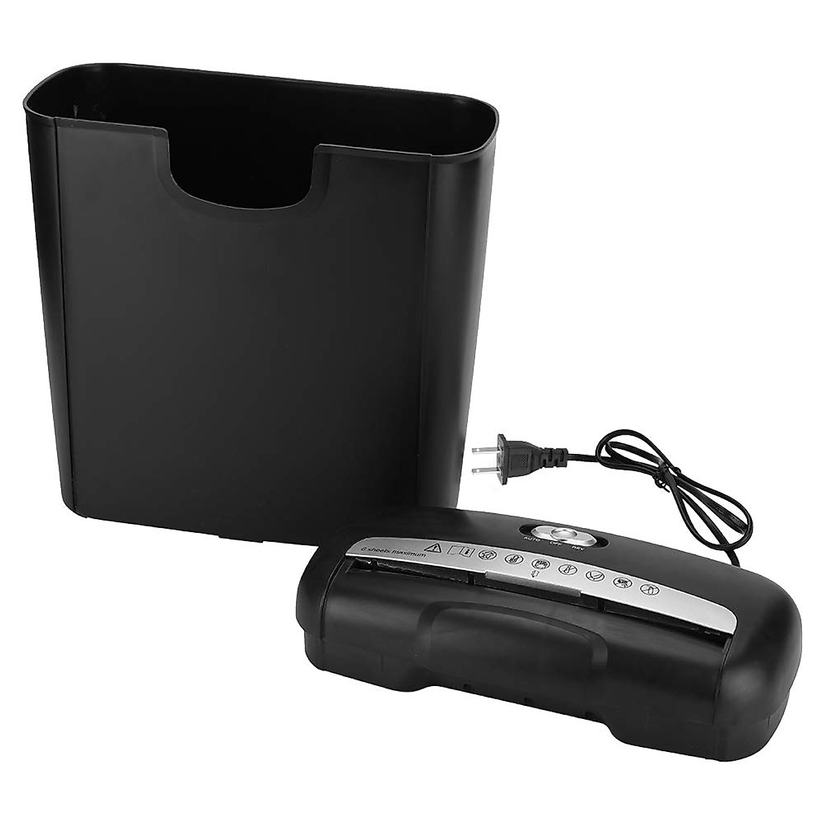 6-Sheet Paper Electric Credit Card High-Security Document Paper with 10L Wastebasket for Home Office Use