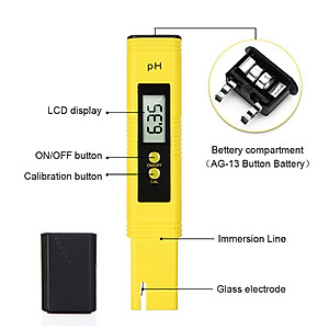 PH Meter Digital Water Tester, 0.01High Accuracy Water Quality Tester Pen with 0-14 PH Measurement Range for Drinking Water, Plant, Swimming Pool