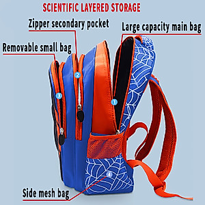 Toddler School Backpack 3D Comic Schoolbag Waterproof Lightweight Backpack for Elementary Student Schoolbag Kids（Blue M）