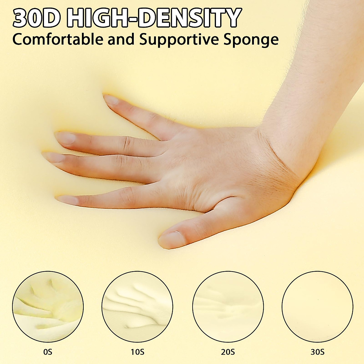 Luxurious Curved Lash Bed Topper - Ergonomic Massage Bed FoamTopper Wave Mattress Support The Body 30D High Density Foam - Grey