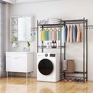 Over Washer And Dryer Shelves,Laundry Room Storage For Hanging Towels And Drying Clothes,Over The Washer And Dryer Storage Shelf,Laundry Room Organization