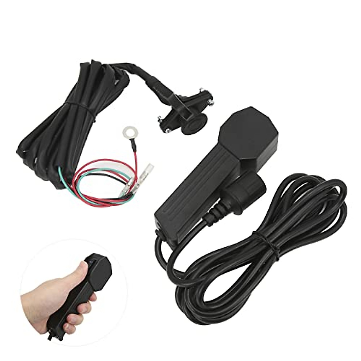 Winch Remote Controller, 12V Plastic Hand‑Held Winch Control Switch with 9ft Cable Electric Manual Waterproof for ATV UTV