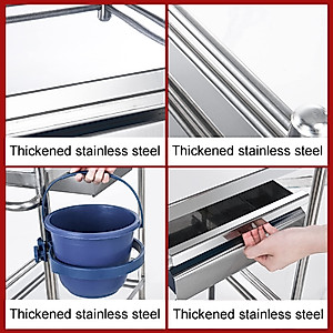 Medical Cart, 2-Tier Shelf Trolley/Storage Rolling Cart, With 1 Handles, Metal Chrome, Medical Trolley 2 Tier Heavy Duty Medical Utility Cart, for Hospital Dental Clinic Home ( Size : 80x48cm(31.5x18.