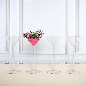 TABLECLOTHSFACTORY Wholesale Plastic Sturdy Centerpiece Martini Cup Stand Wedding Party Event Decoration - SET OF 4