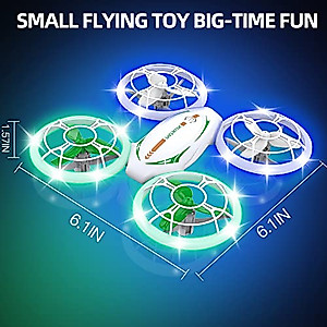 PATIKUIN Drones for Kids RC Mini Drone with LED Lights for over 8 years old Boys and Girls Beginners, RC Helicopter Quadcopter with Five Cool Light Effects, Auto Hovering, 3D Flip, Remote Control Headless Mode, Circumflight and Emergency Paddle Stop