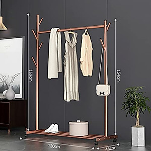 n/a Metal Hanger Marble Hanger Floor Bedroom Living Room Hanging Clothes Modern and Simple (Color : Black, Size : 169 * 120 * 46cm)