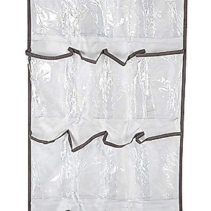 Crystal Clear Over The Door Hanging Shoe Organizer Oxford Cloth Toy Hanging Storage Rack Space Saver 22 Pockets