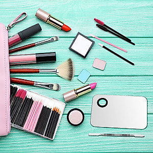 260 Pieces Disposable Makeup Tools Kit, Includes Eyeliner Brushes Mascara Wands Lipstick Applicators Plastic Storge Box Short Waterproof Cape Stainless Steel Makeup Palette and Spatula (Mixed Color)