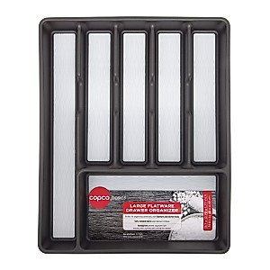Copco Basics 6 Compartment Organizer, Charcoal Gray/Light Gray