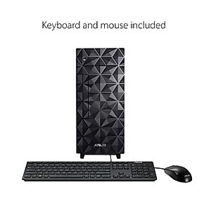 ASUS Desktop S300, Intel Core i5-10400 Processor, 16GB DDR4 RAM, 512GB PCIe SSD, DVD Drive, Windows 10 Home, Wired Keyboard & Mouse Included, Black, S300MA-DH501