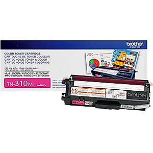 Brother Genuine TN315BK, TN310C, TN310M, TN310Y High Yield Color Laser Black and Standard Yield Cyan, Magenta and Yellow Toner Cartridge Set