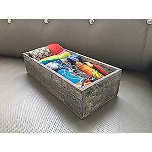 Wood Bathroom Decorative Storage Mason Jar Box, Toilet Paper Holder, Succulent Garden Planter, Diaper Organizer, Small Wooden Crate or Farmhouse Rustic Decor (Random)