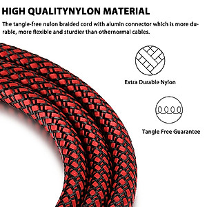 YESPURE 10Ft Guitar Lead Cable,1/4 Straight to Right Angle Audio Instrument Cables for Electric Guitar, Bass Guitar,Electric Mandolin,Electric Bass,Pro Audio（10Ft/3M Red）