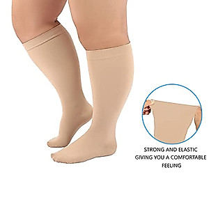 Compression Socks For Women Men,Plus Size Compression Socks Men Women,Wide Calf Compression Stockings Support Socks,Extra Large 20-30 mmhg Thigh High Knee Socks Up to 7XL.Compression Socks