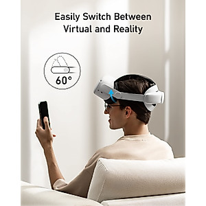 Anker Head Starp Compatible with Oculus Quest 2, Easily Switch Between Virtual and Reality, Adjustable Size for Using