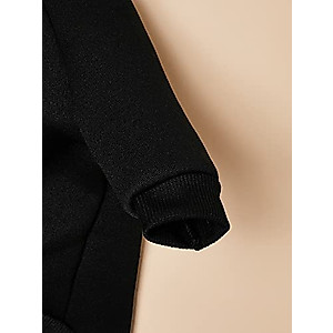 Milumia Pet Outfits Leopard Print Plush Sweatshirt Cats Dogs Shirt Warm Pet Clothes Black Small