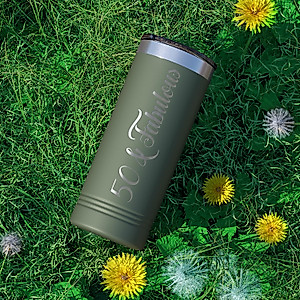 50 & Fabulous 22 oz Skinny Tumbler 50th Birthday Gifts For Women on Army Green Decorations Funny Present Vacuum Insulated Cup