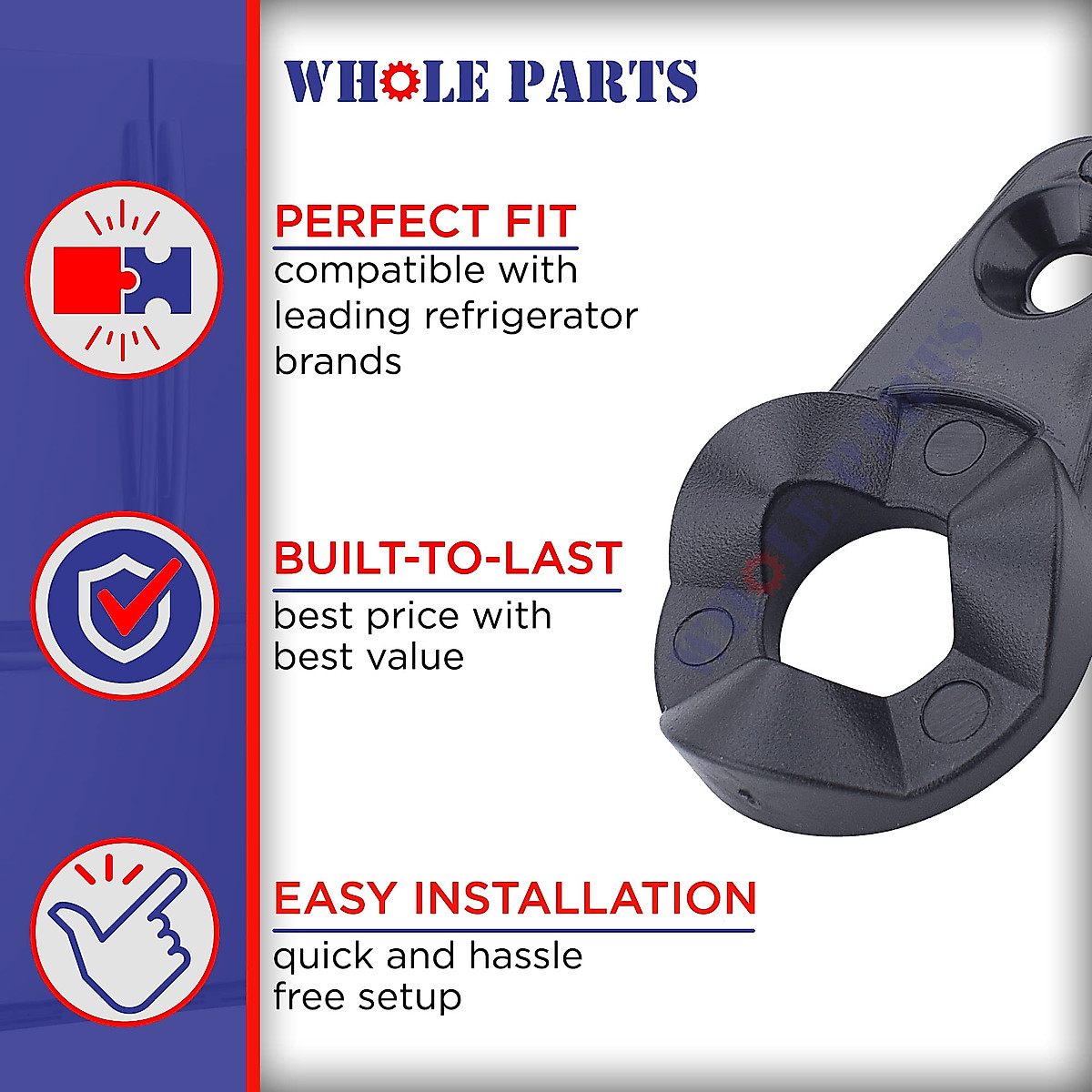 Whole Parts Refrigerator Door Closing Cams (2 Pcs Set) Part # 240457702 - Replacement & Compatible With Some Frigidaire Refrigerators - Non-OEM Frigidaire Appliance Parts & Accessories - 2 Yr Warranty