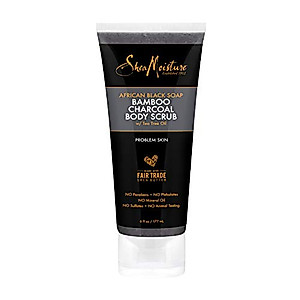 SheaMoisture African black soap bamboo charcoal body scrub exfoliate, 6 Ounce