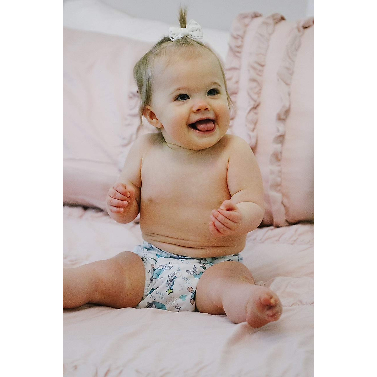 babygoal Cloth Diaper Covers 6 Pack with Wet Bag for Fitted Diapers and Prefolds with Double Gussets, Adjustable and Reusable for Baby Boys 6DCF05