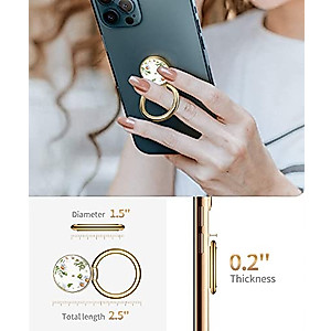 Cell Phone Ring Stand Finger Holder Flowers Pattern Paster Grip Kickstand 360°Rotation Metal Ring Grip for Magnetic Car Mount Compatible with iPhone Samsung Galaxy Pixel All Smartphone (Daisies)