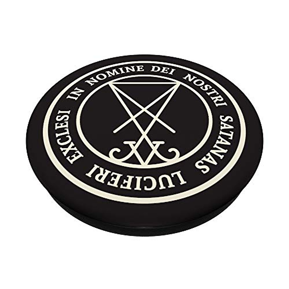 Black base white Sigil of Lucifer Satanic Symbol PopSockets PopGrip: Swappable Grip for Phones & Tablets