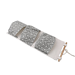 Dolland 1 Pc Linen Cotton Fabric Wall Door Closet Hanging Storage Bag 3 Pockets Over the Door Organizer ,Gray