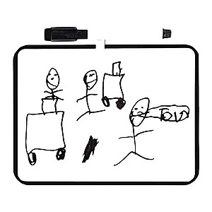 Magnetic Dry Erase White Board 6" x 8" with Magnetic Marker and Two Magnets, Whiteboard for School Home Office Locker Fridge Kitchen Educational (Blue)